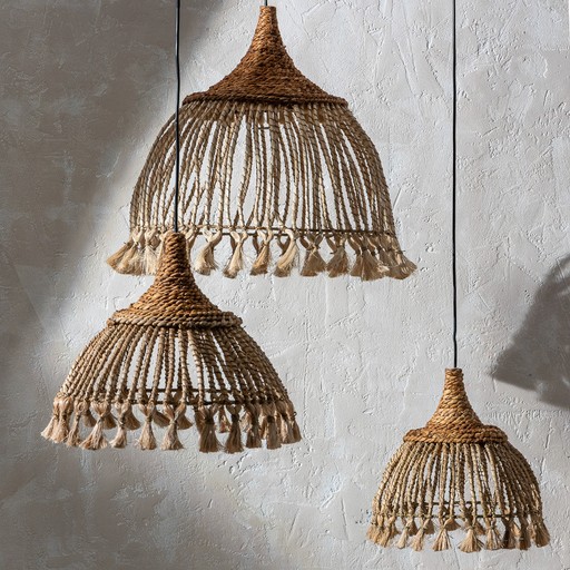 Suspension Andaru grand en fibre naturelle tressée 50 x 50 cm - Design ...