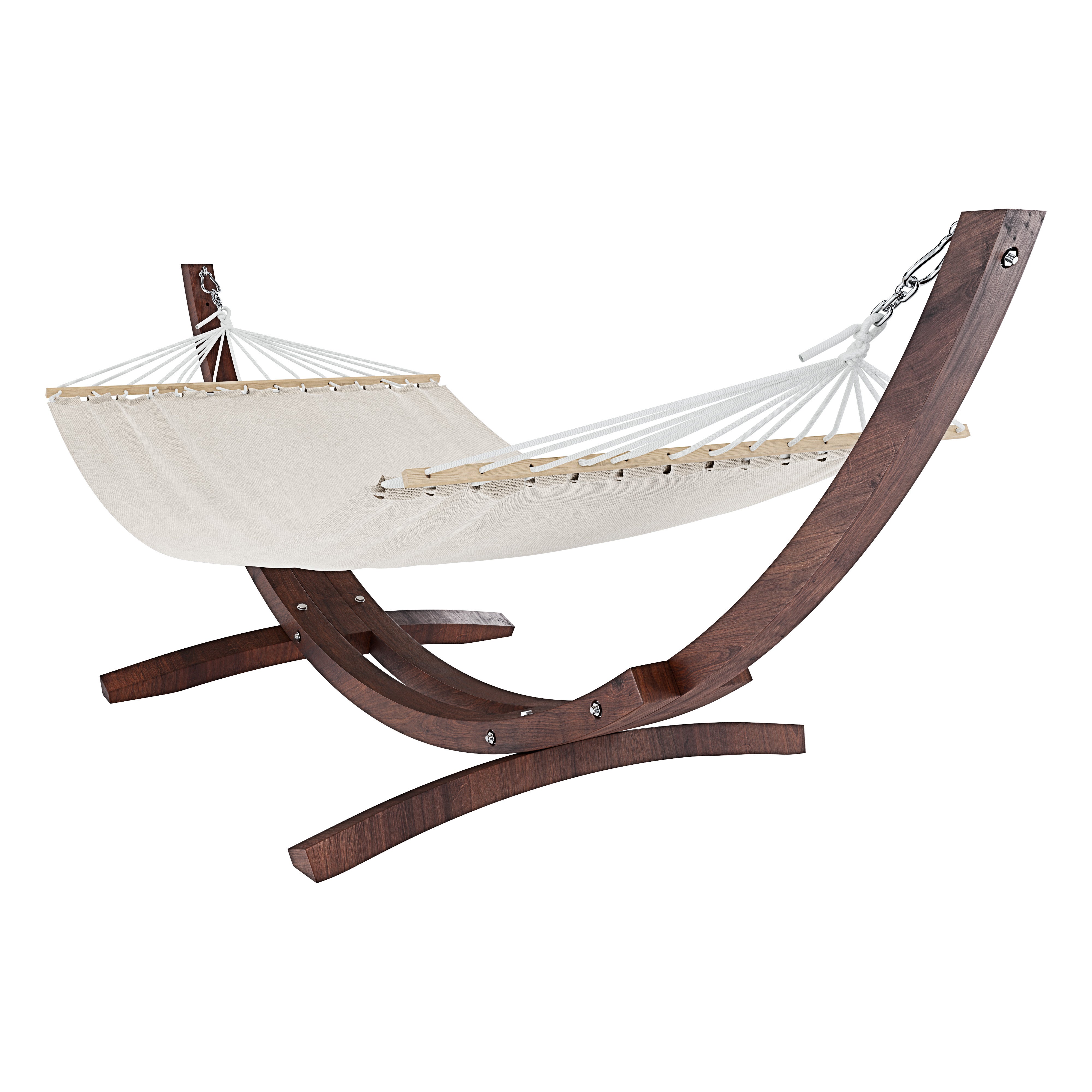 Amaca Da Giardino Supporto Legno Robusto Telo Cotone Resistente Portata ...