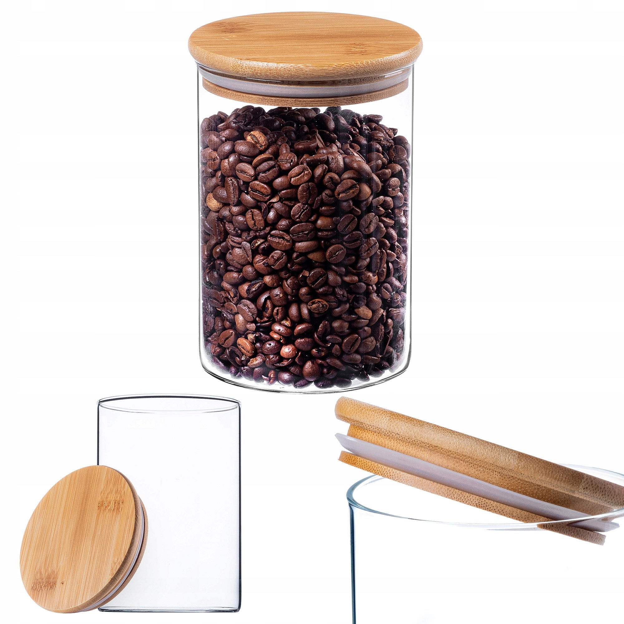 KADAX Recipiente de cristal para pasta y especias con tapa, recipiente ...