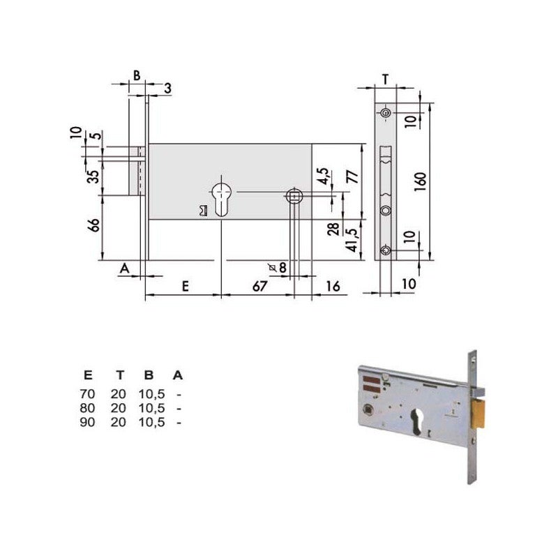 Insert de serrure électrique en aluminium 14351-80-0 Cisa | Leroy Merlin