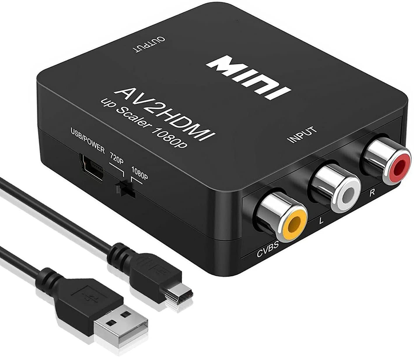 Negro - Convertidor de señal de vídeo (AV a HDMI) AV2HDMI av a hdmi av ...