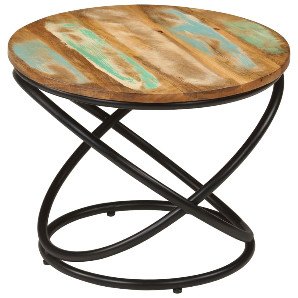 Table basse ?50x40 cm bois de récupération massif et acier | Leroy Merlin