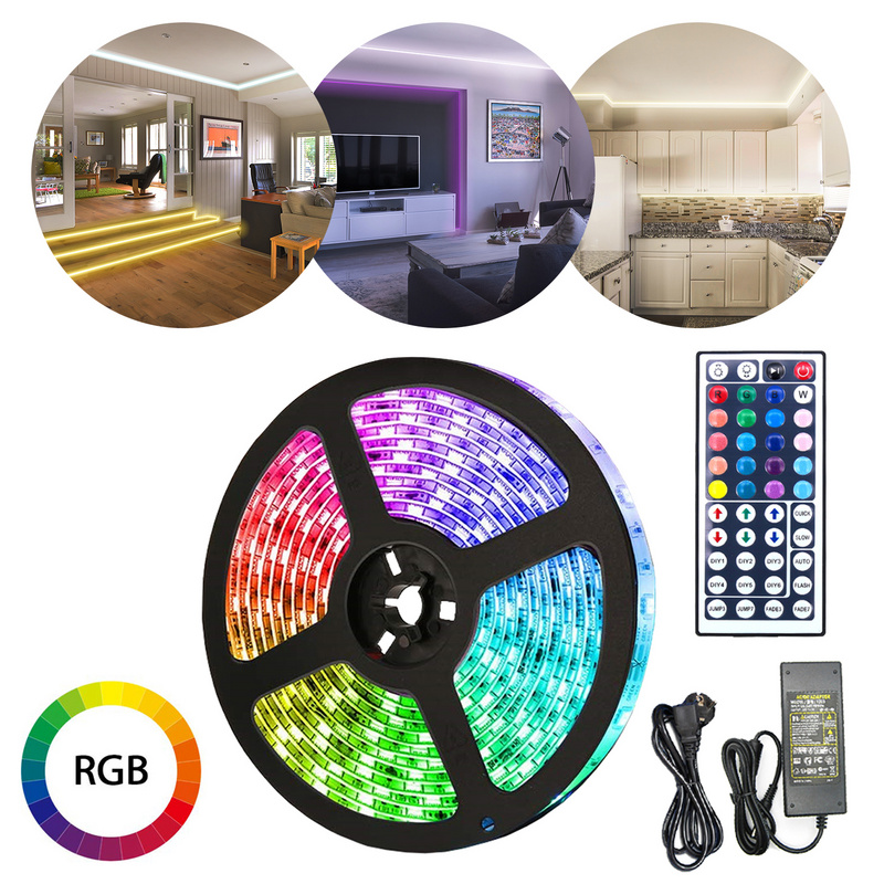 Set de tira LED de 2 m, tira LED SMD RGB 5050, banda LED de LED 30, LED ...
