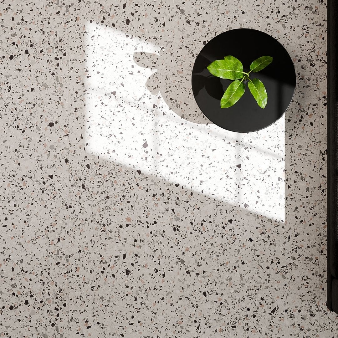 Clásico terrazo veneciano blanco y negro - Baldosas 60x60 cm 9 mm - AVE ...