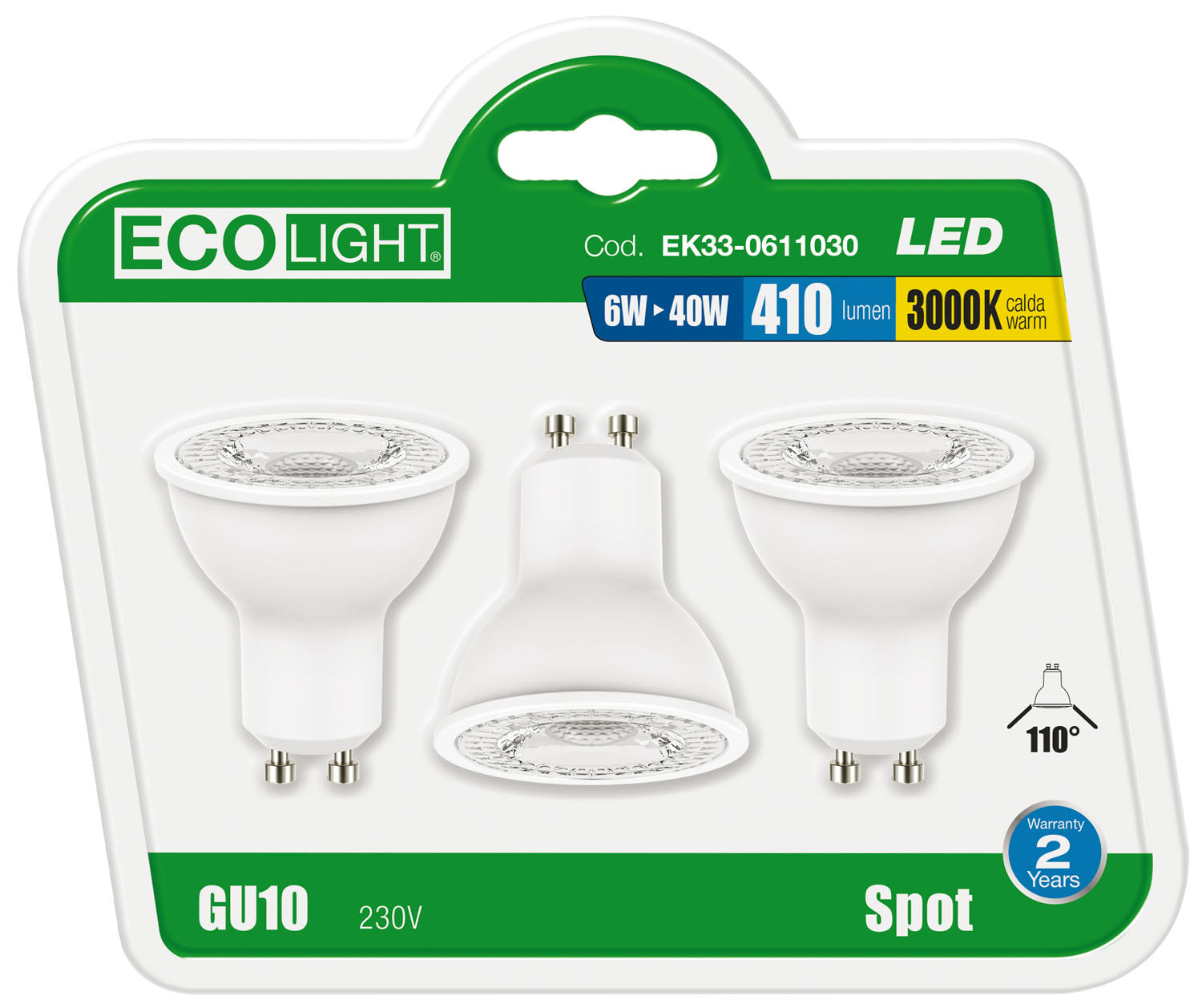 Lampadina Ecolight Led Gu10Sp.6W F.3Pz | Leroy Merlin