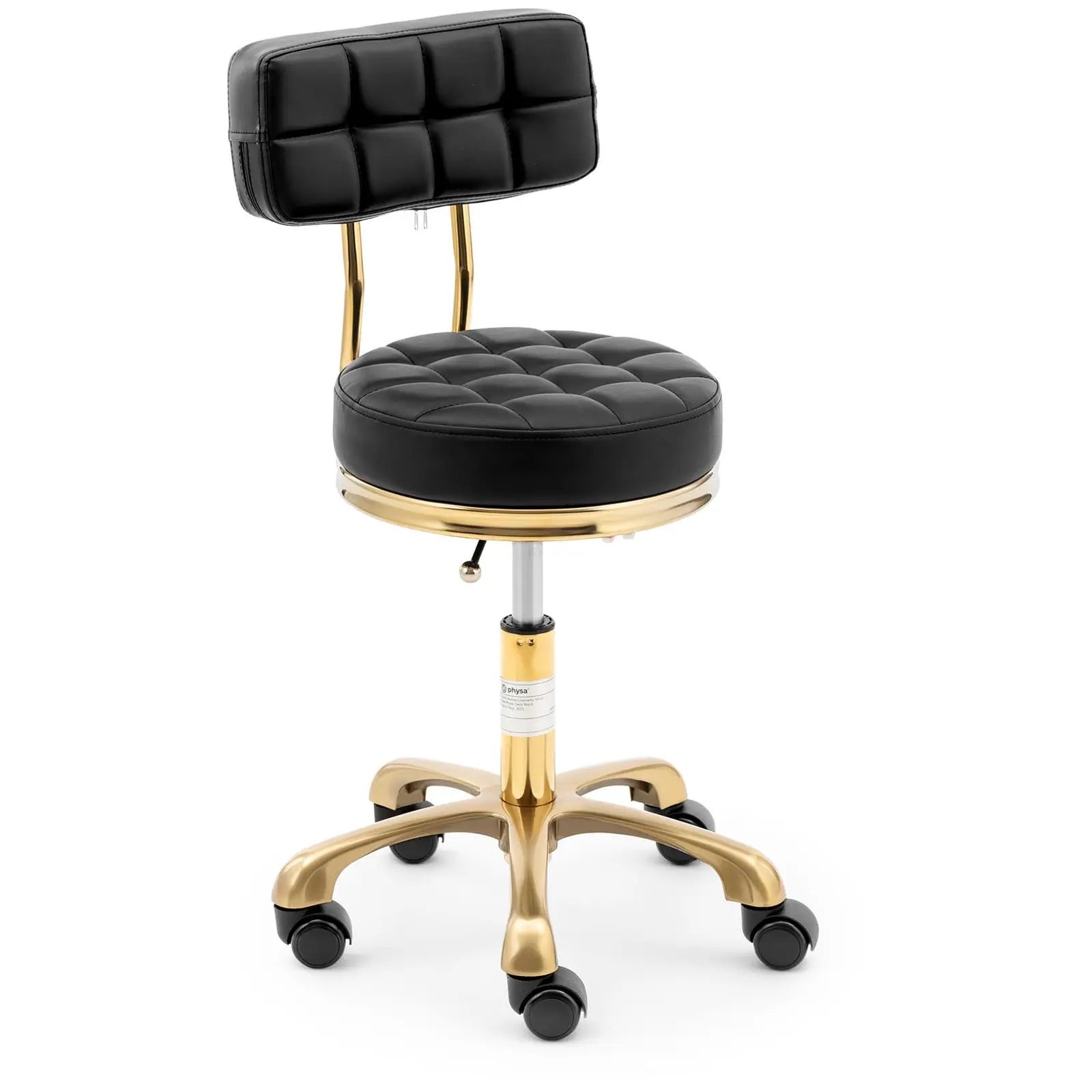 Tabouret à roulette avec dossier 150 kg aluminium PVC contreplaqué ...