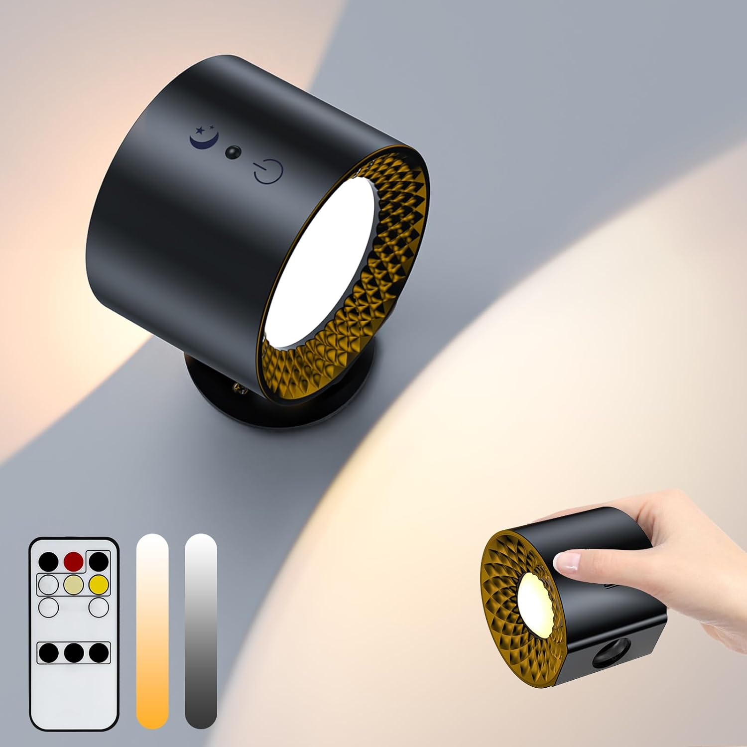 Lampe murale à LED double face avec télécommande,contrôle tactile,3 ...