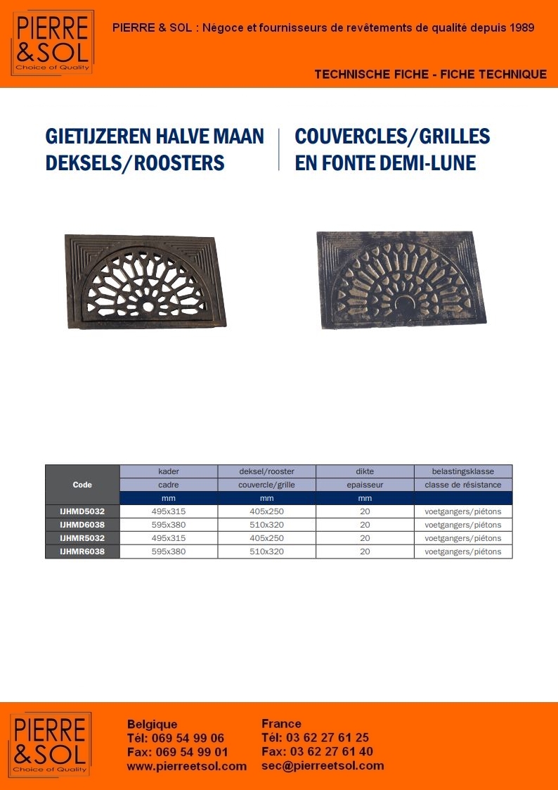 Soupirail - Grille de cave demi-lune en fonte - 60 x 38 cm Modèle ...