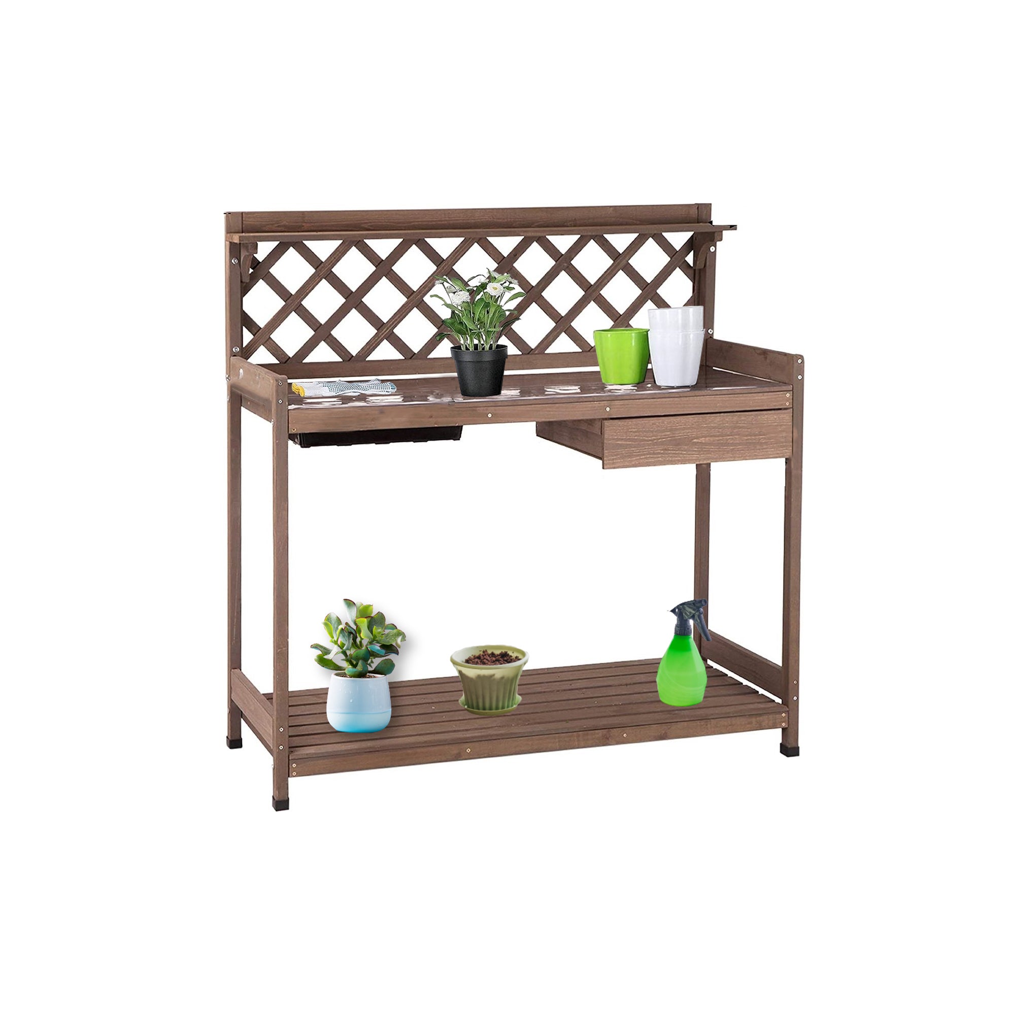 MaxxGarden Table de plantation en bois - Résistante aux intempéries et ...