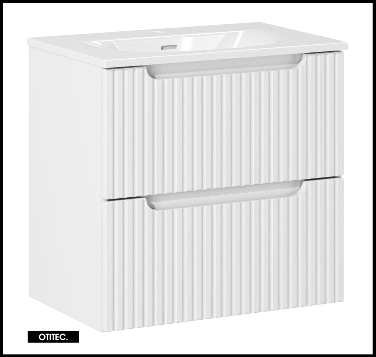 Mueble bajo lavabo de 60 cm - Con lavabo empotrable - Blanco - 2 ...