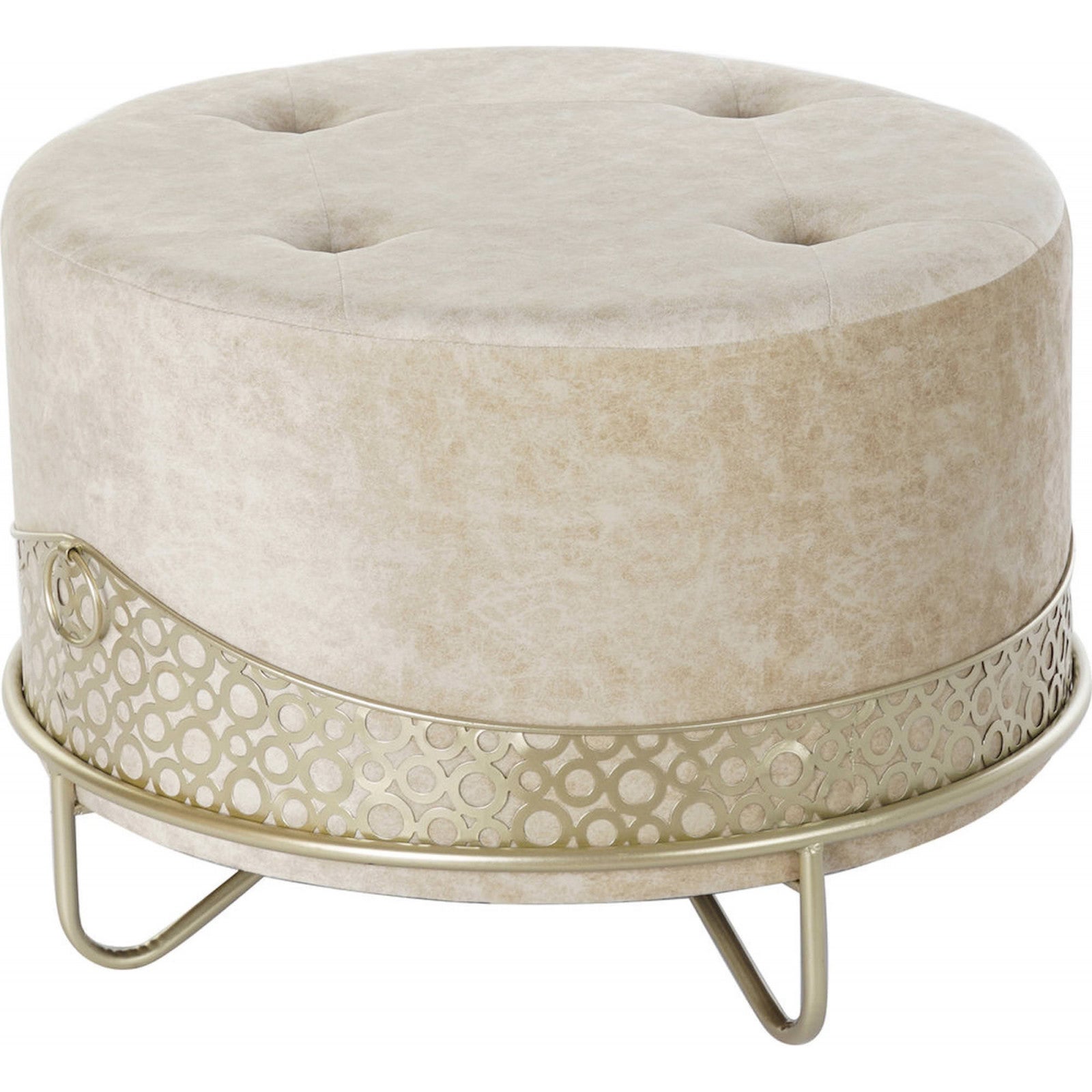 Pouf élégant en polyester beige pour une ambiance relax | Leroy Merlin