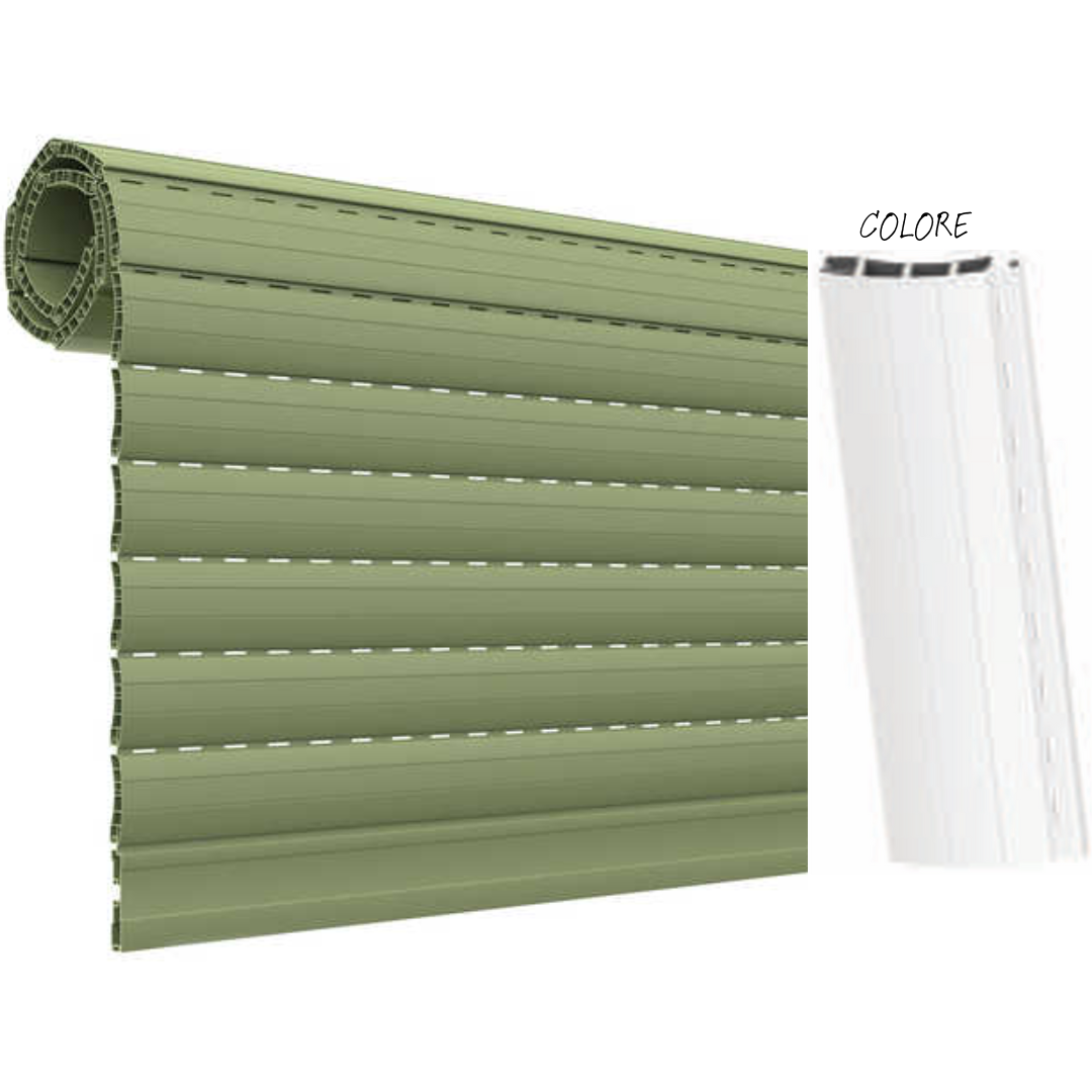 Volet roulant PVC, découpé et assemblé (Blanc Largeur:140 x Hauteur:280 ...