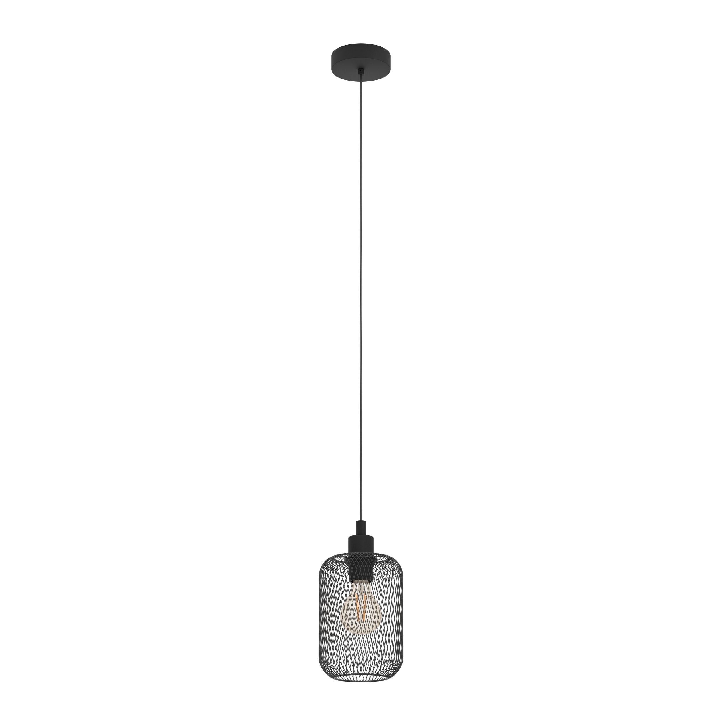 Luminaire en suspension EGLO Suspension WRINGTON E27 1X60W en acier noir D150mm | Leroy Merlin
