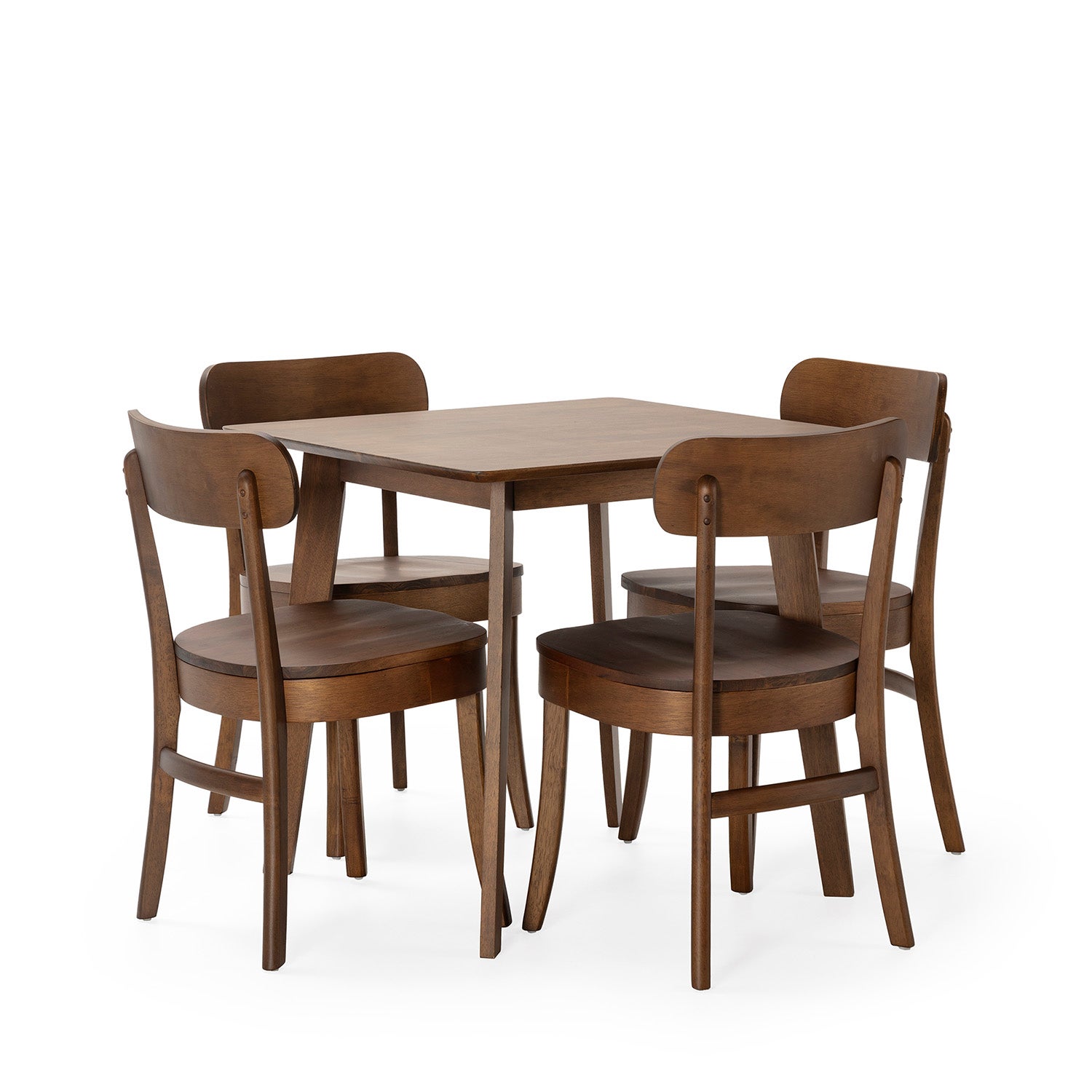 Ensemble table 80x80 cm et 4 chaises de salle à manger Nala Noyer ...
