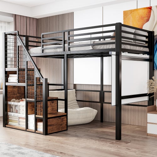 Lit mezzanine 90x200 mm, lit enfant lit simple avec échelle de sécurité ...