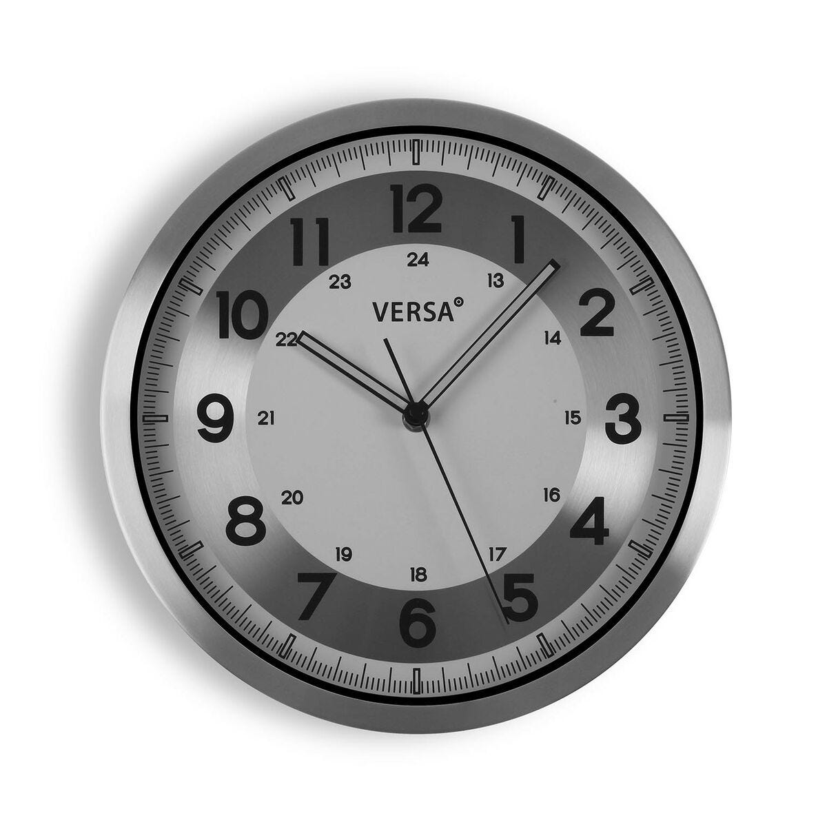 Horloge Murale Versa Argenté Métal Aluminium Quartz 4,1 x 30,5 x 30,5 ... Horloge Murale Versa Argenté Métal Aluminium Quartz 4,1 x 30,5 x 30,5 ...