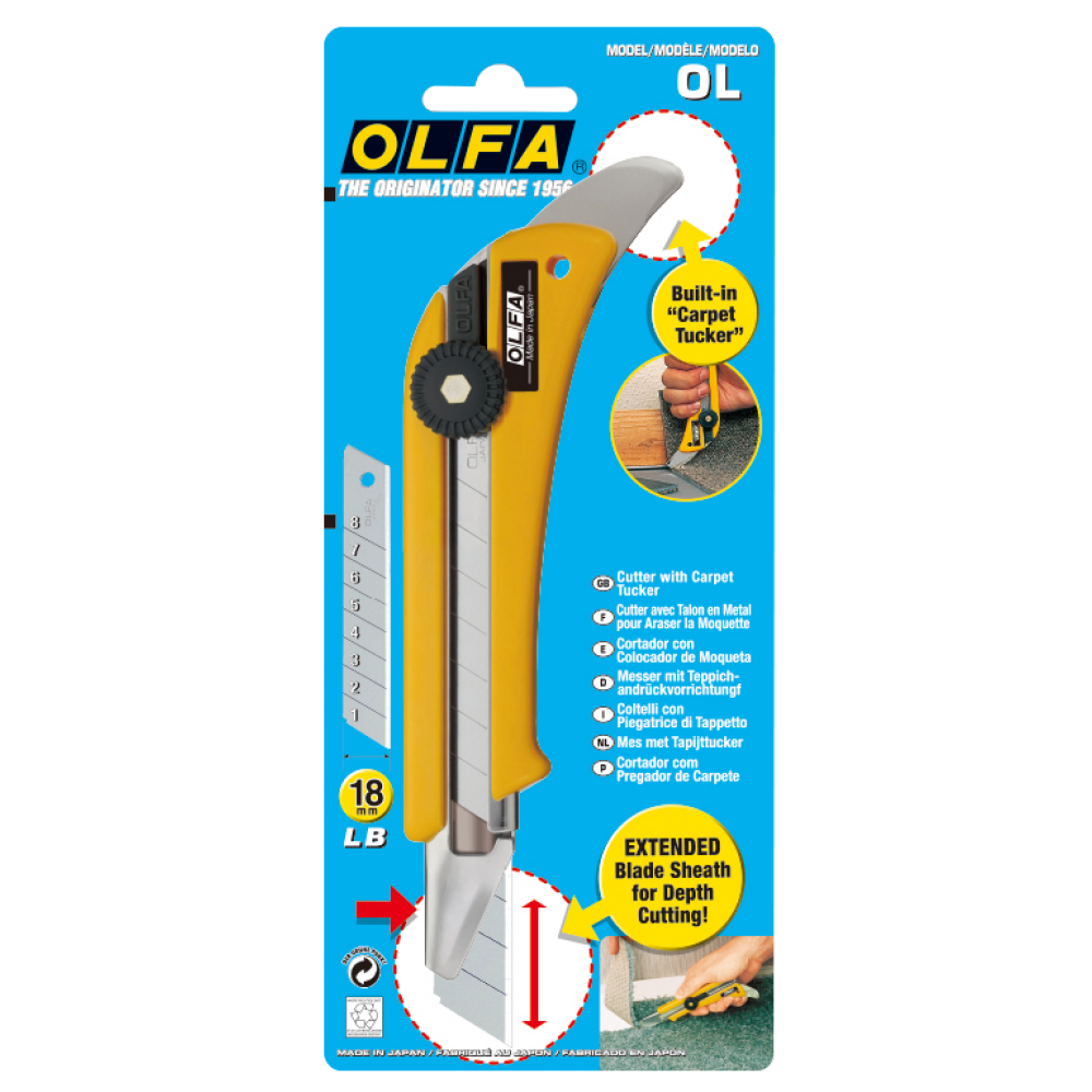 Olfa Couteau à tapis OL - 18mm - jaune | Leroy Merlin