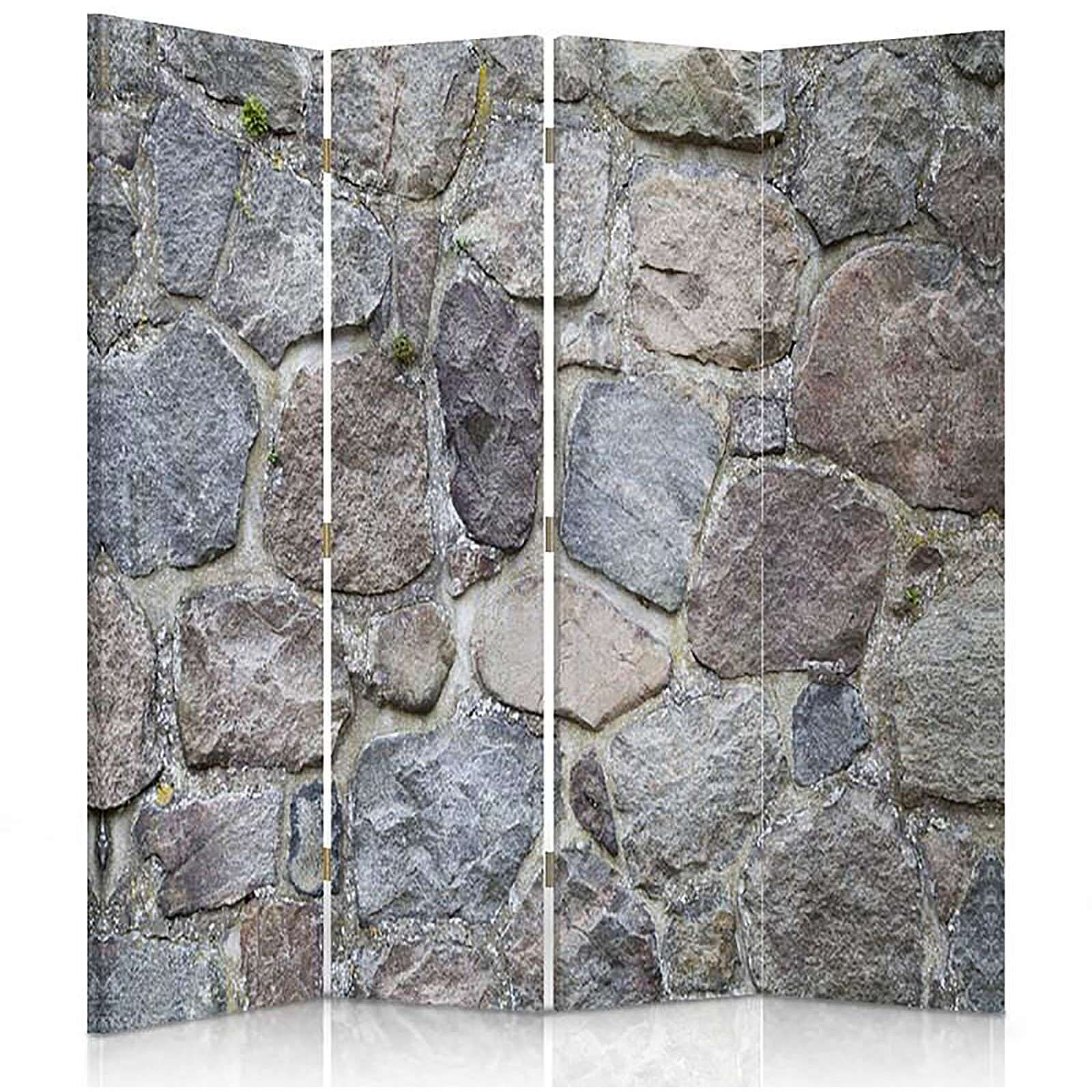 Paravent Design Mur de Pierre Réaliste 4 Panneaux - 145 x 150 cm - 2 ...