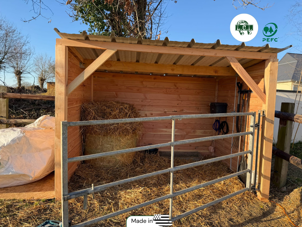 Abri poney/chèvre en bois douglas, 3x2m, ep.48mm | Leroy Merlin