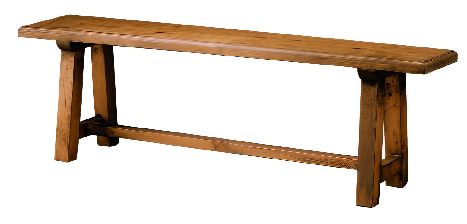 Banc d'assise en pin massif coloris naturel - Longueur 100 x Profondeur ...