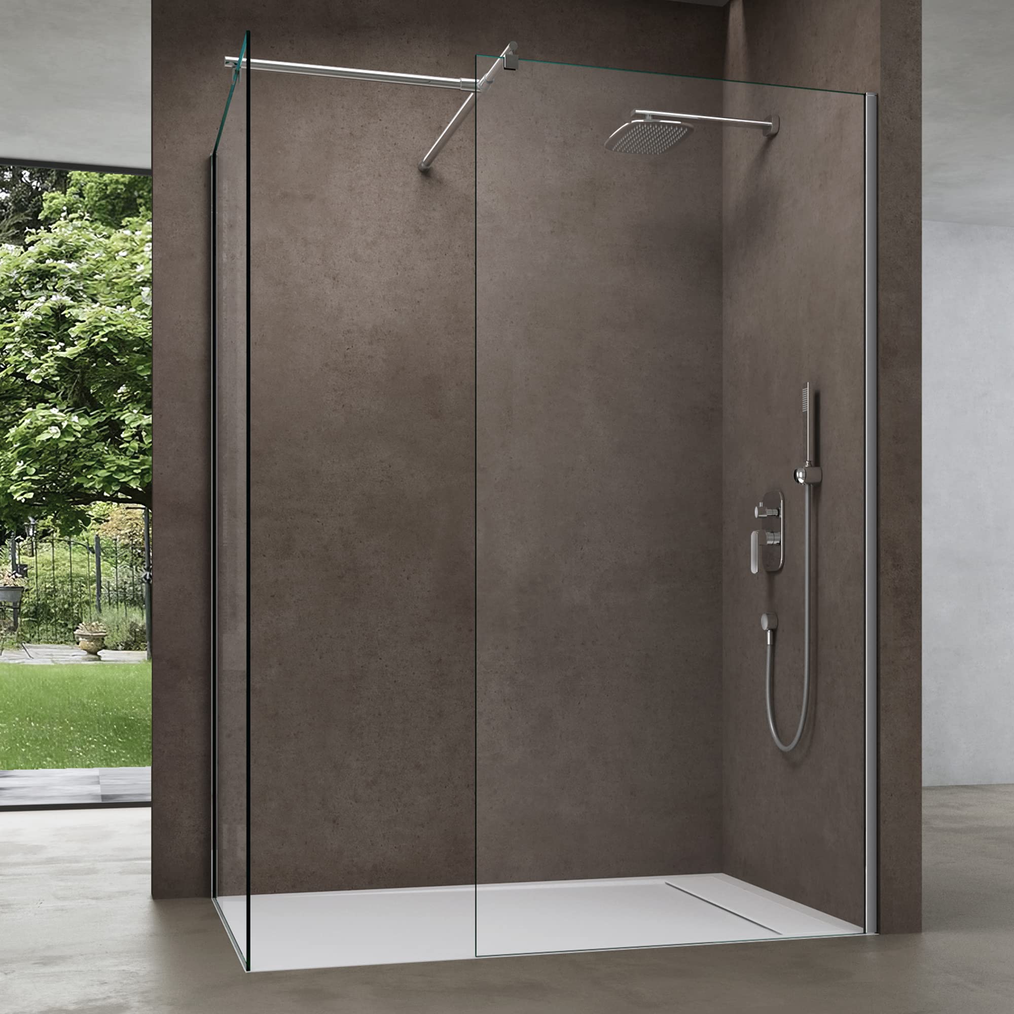 Doporro Pare douche 90x80cm en verre Bremen 01k-T avec 2 elements verre ...