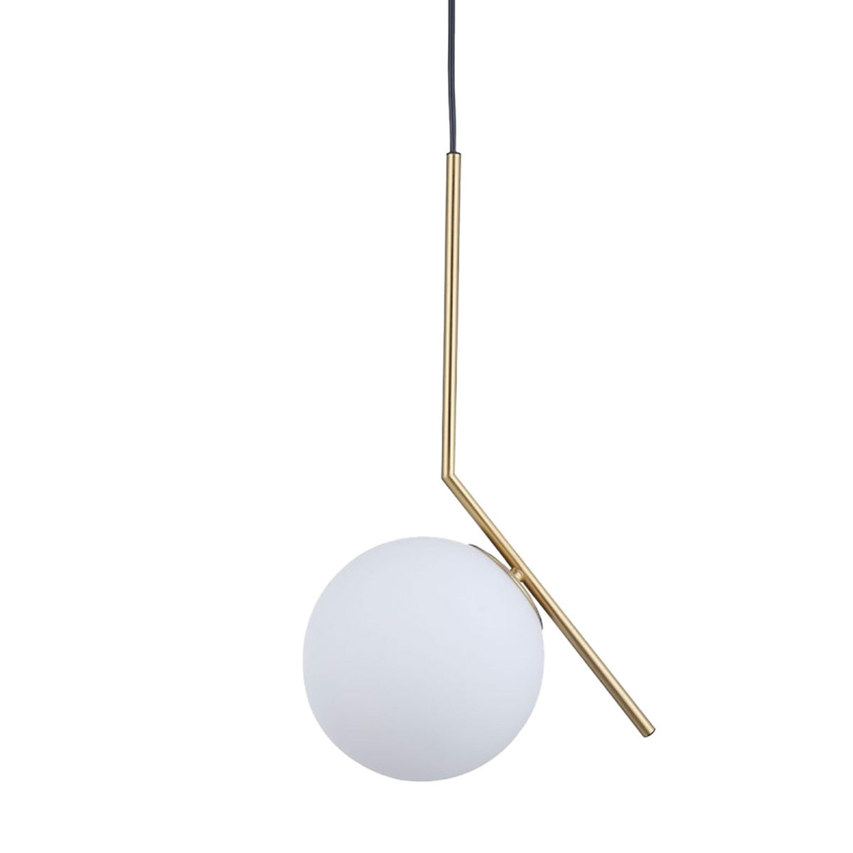 Suspension "MOON" Ø17cm en Cristal Opalin E27, Design Minimaliste en ...