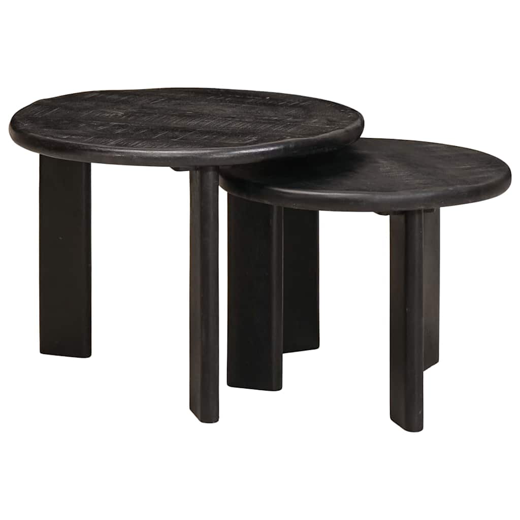 Tables basses gigognes 2 pcs Blanc Bois de mangue massif | Leroy Merlin