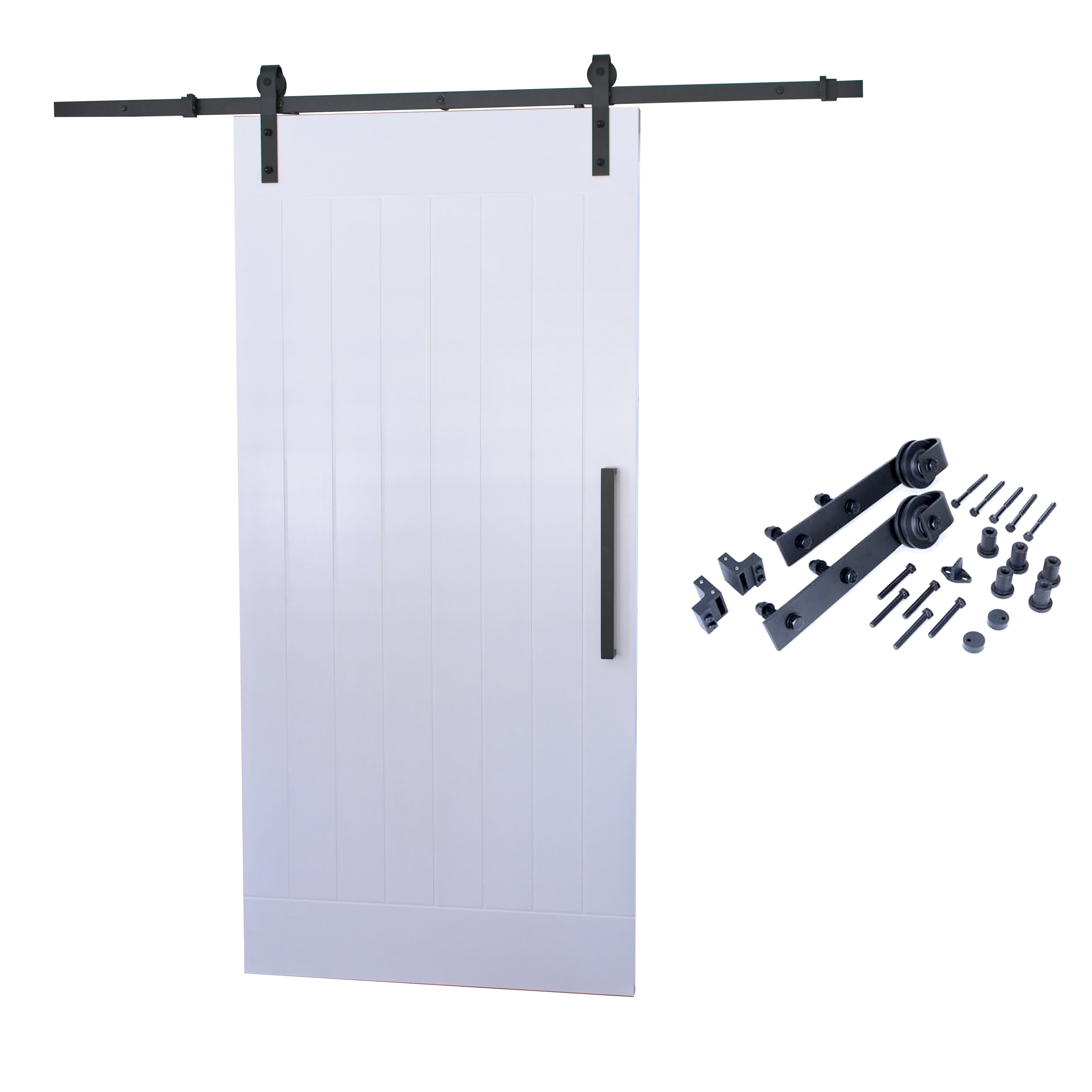 Riel para Puerta Corredera de Madera | Kit 2 m (2×1 m) | Negro ...