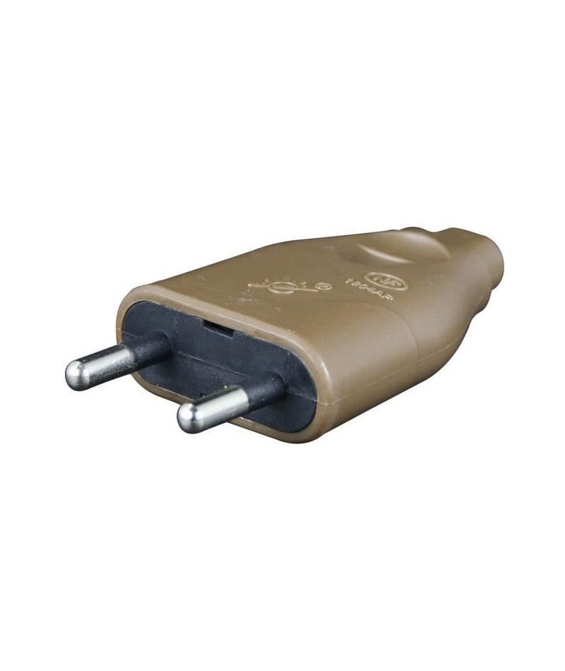 Enchufe macho 2P 6A - Marrón - Zenitech | Leroy Merlin