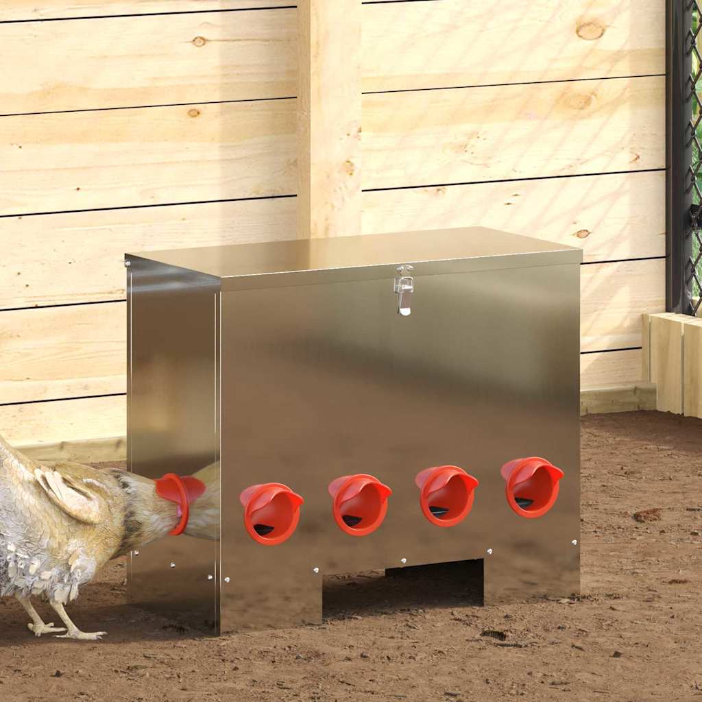 Comedero para pollos Plateado 60.5 x 29 x 51 cm vidaXL | Leroy Merlin