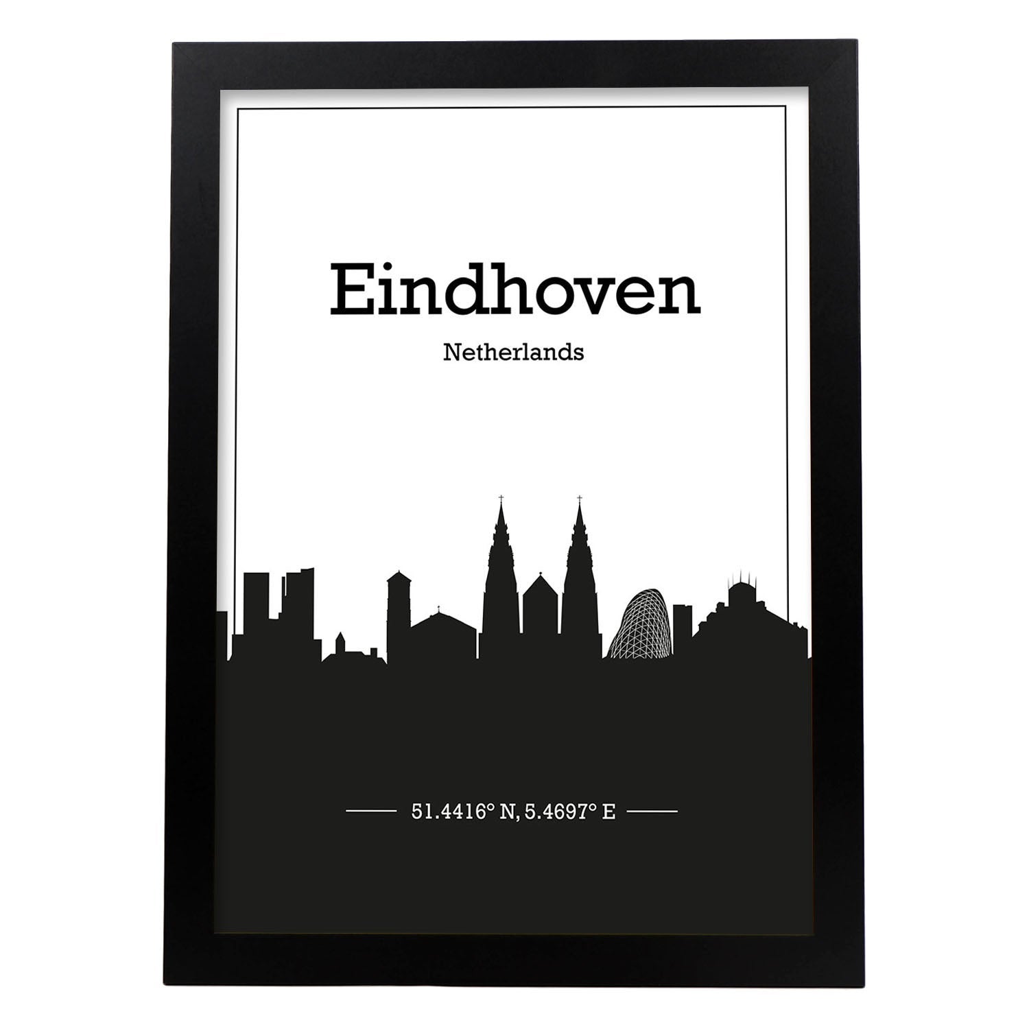 Affiche De La Carte D'eindhoven - Hollande. Skyline Cities Fiches D ...