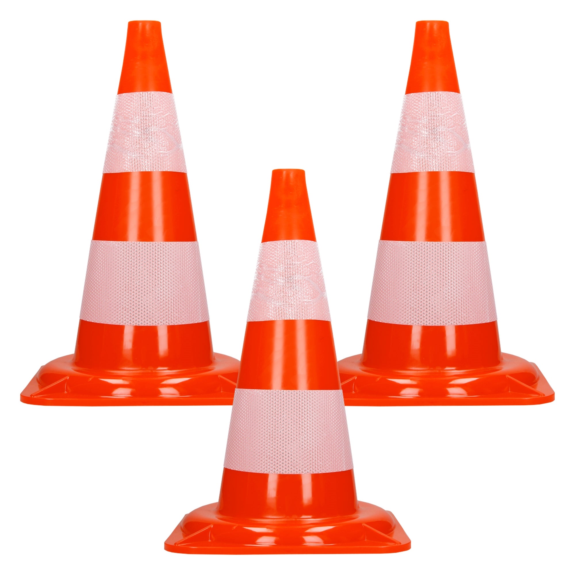 Cônes de signalisation routière cône de chantier orange blanc 47 cm 3 ...