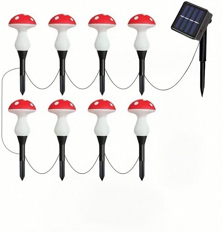 Lampes solaires extérieures en forme de champignon à LED, lampes ...