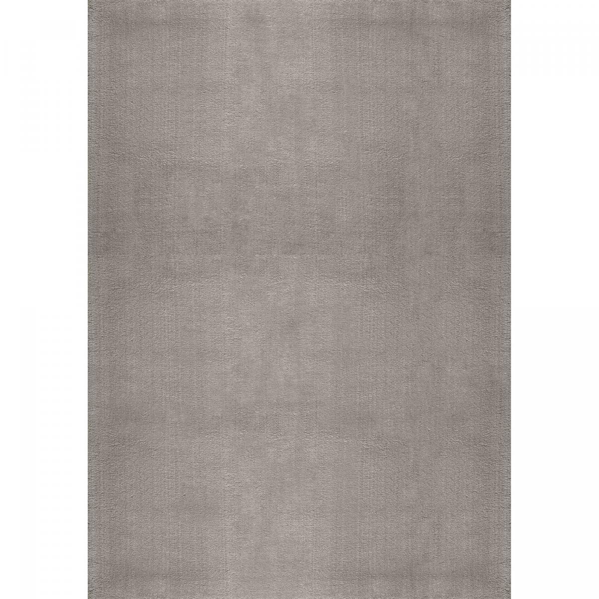 Tapis grand salon 200x280 LYN10 LAVABLE Argent uni, tapis shaggy à ...