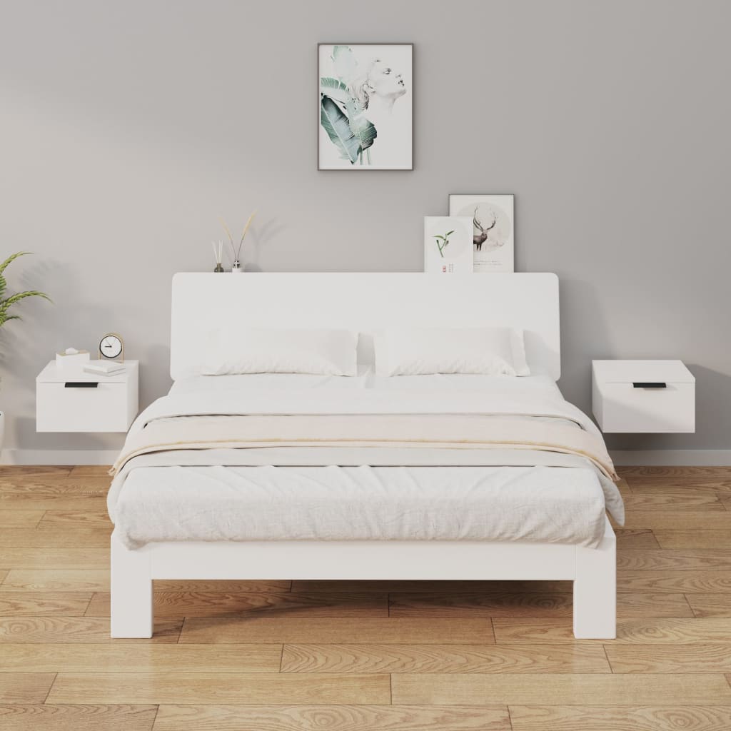 Lot de 2 Tables de chevet murale，Table de chevet flottante，Tables d ...