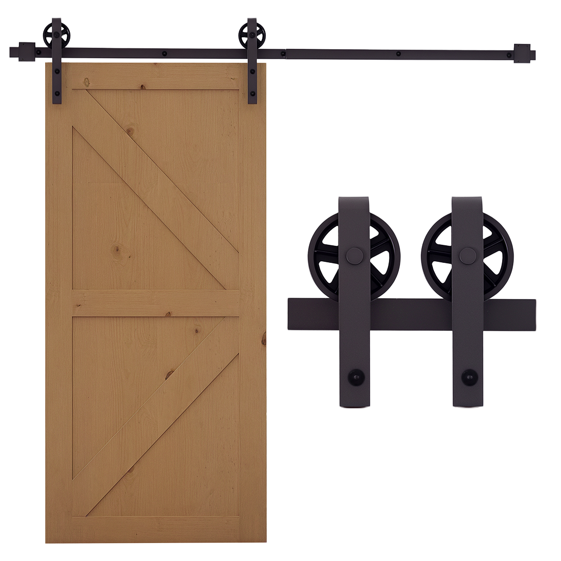 Kit de porte coulissante acier au carbone HOMCOM | Leroy Merlin
