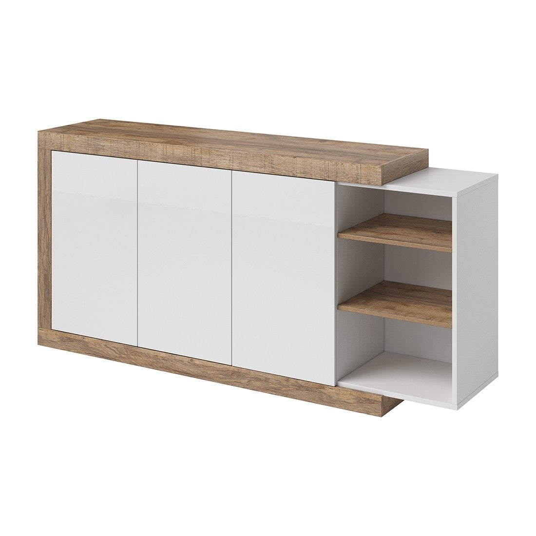 Buffet SINATRA – 180 cm en roble y blanco brillante | Leroy Merlin