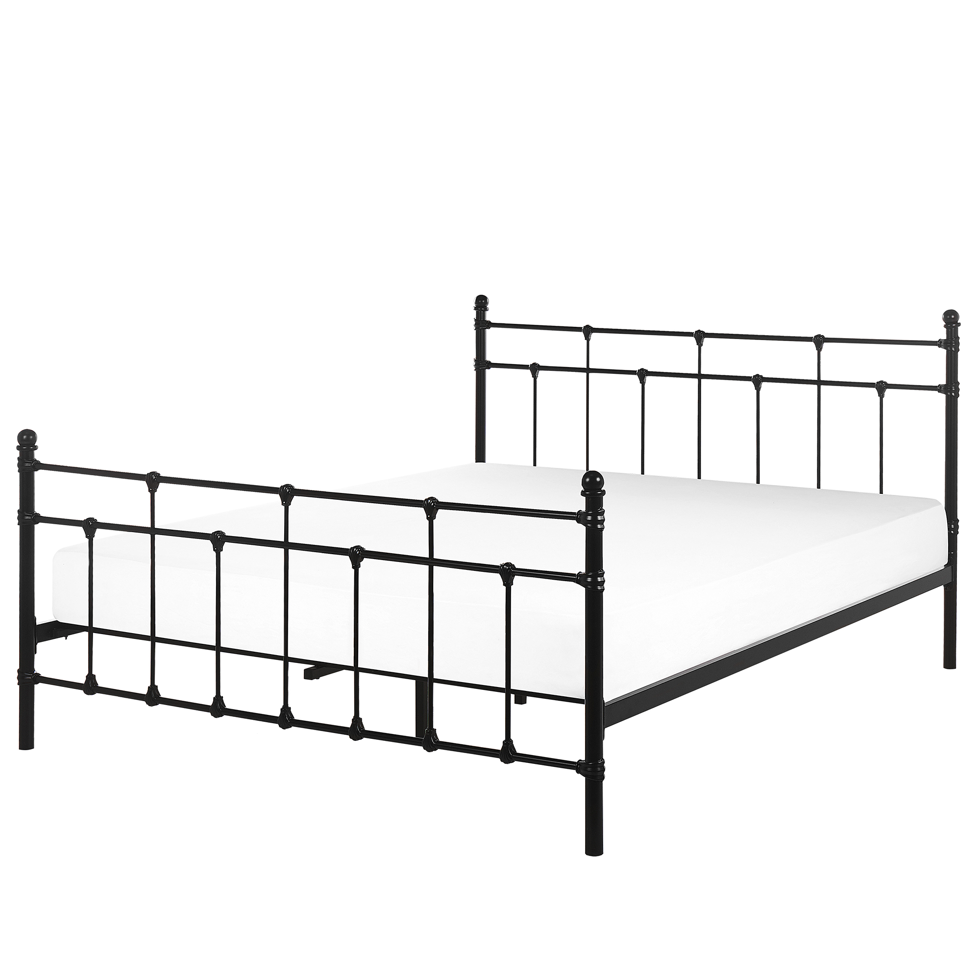 Lit avec sommier Métal LYNX 160 x 200 cm Noir | Leroy Merlin