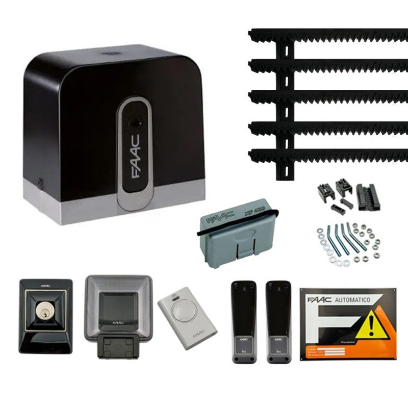 RAPID KIT FAAC 24V Sliding gate kit automation 400KG CYCLO SAFE&GREEN ...