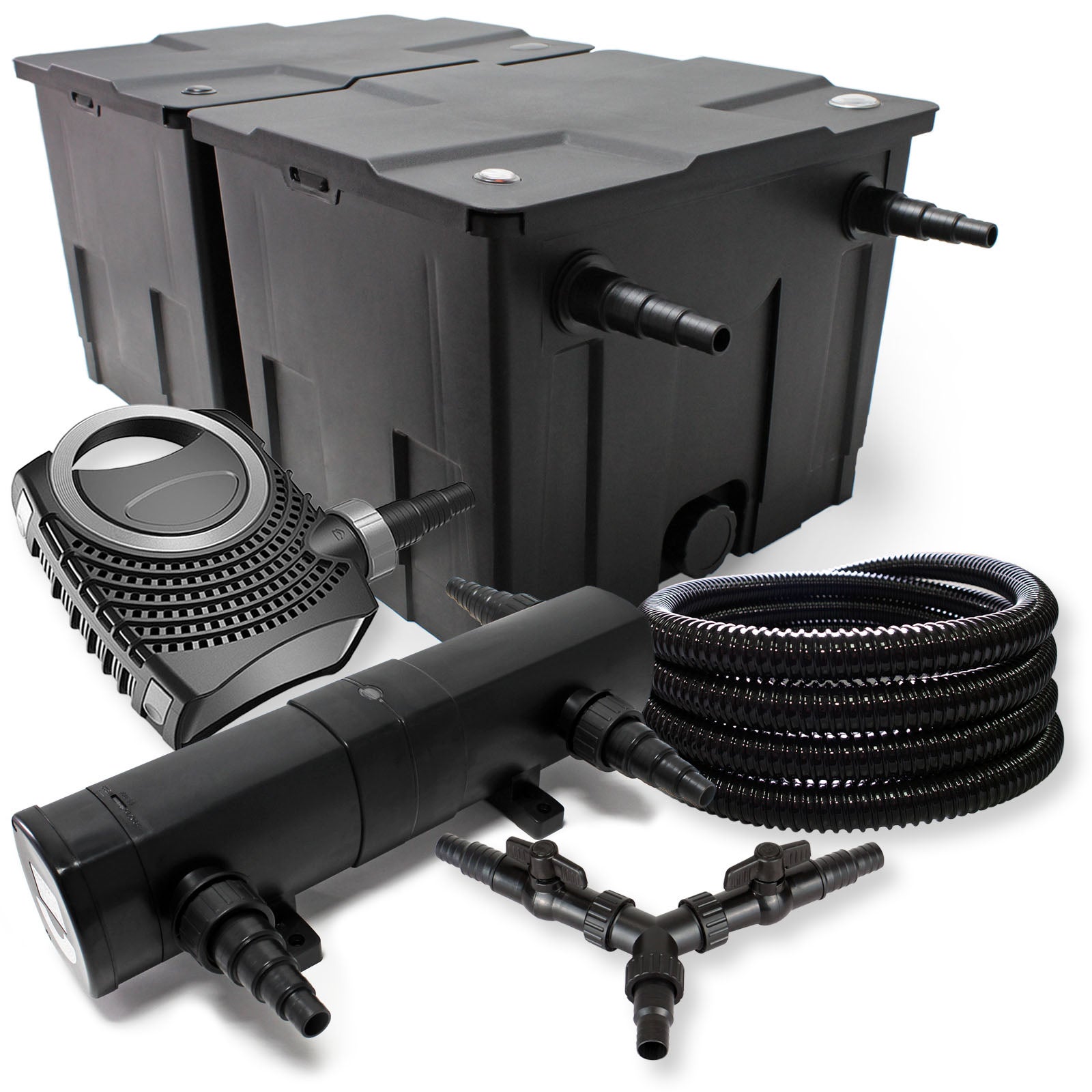 SunSun set per laghetti filtro da 60000l chiarificatore 24W pompa 70W ...