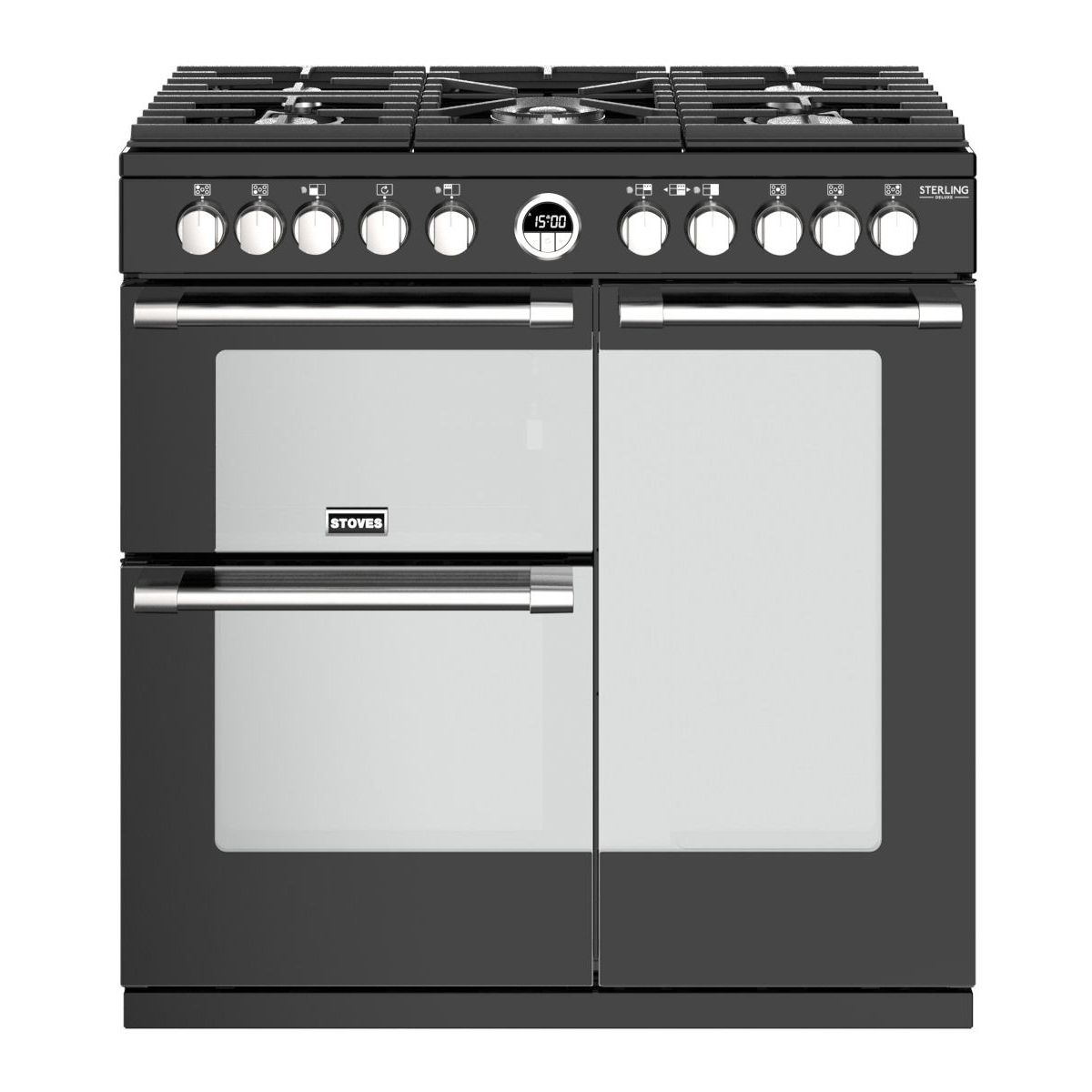 Piano de cuisson gaz STOVES STERLING DELUXE 90 DFT NOIR | Leroy Merlin