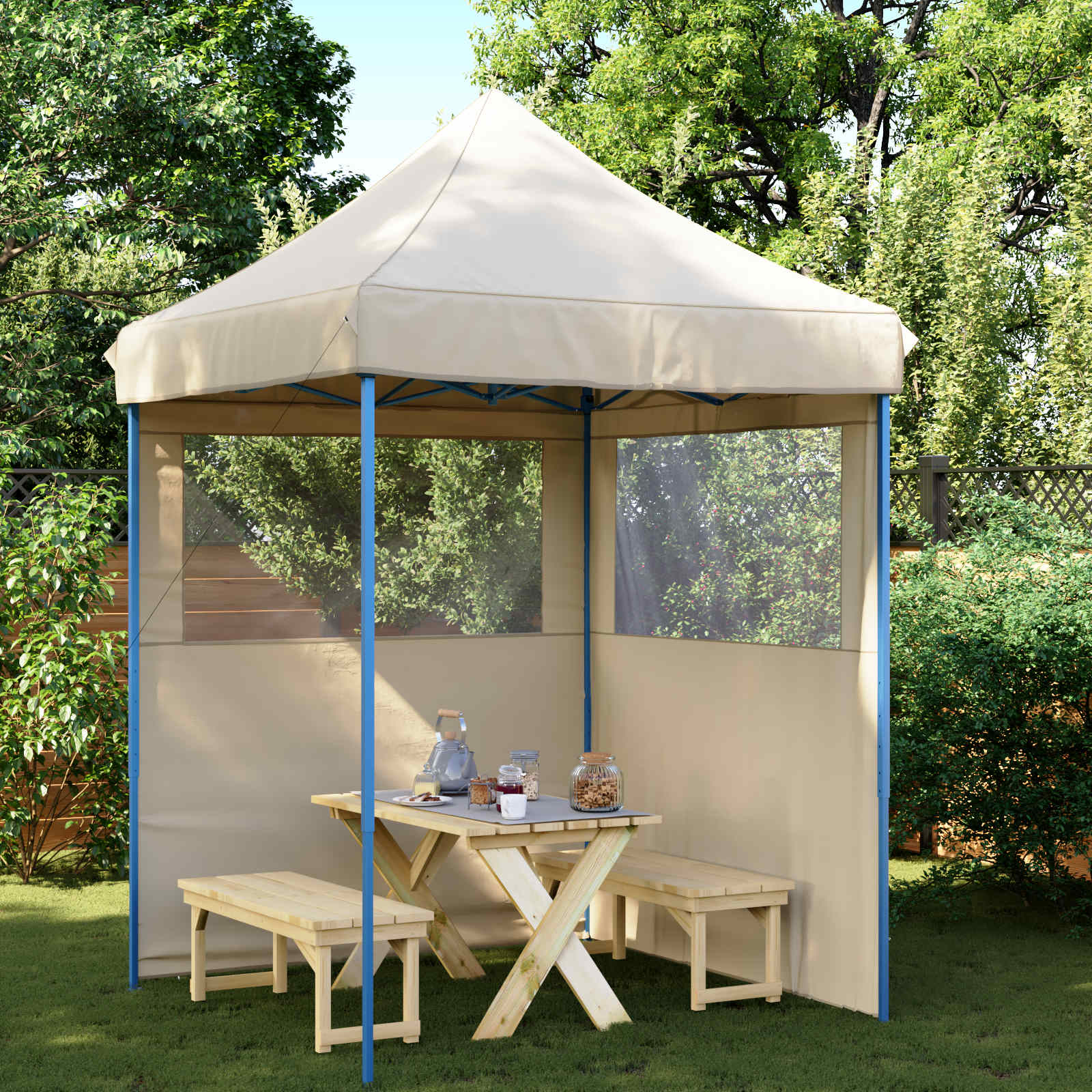 Carpa de Fiesta Beige 200 x 200 x 306 cm Tela Oxford vidaXL | Leroy Merlin