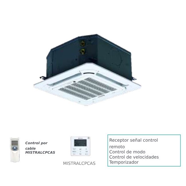 Conjunto Cassette Fan Coil MISTRALCAS30C-1K, 2.145 fg / 2.245 Kcal, Kit ...