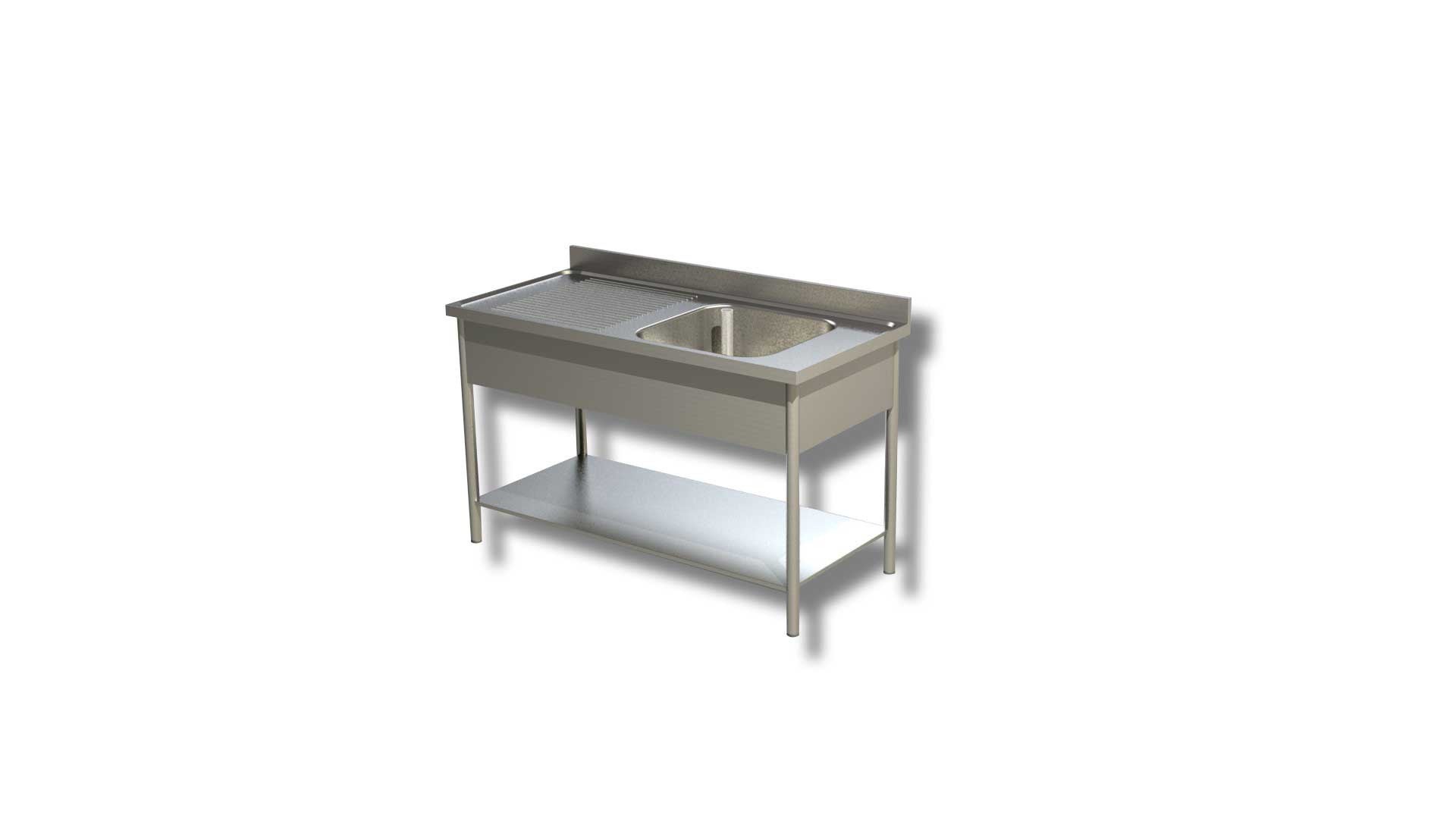 Plonge Inox Evier à Droite avec Etagère - Gamme 700 - Ristopro - l140 ...