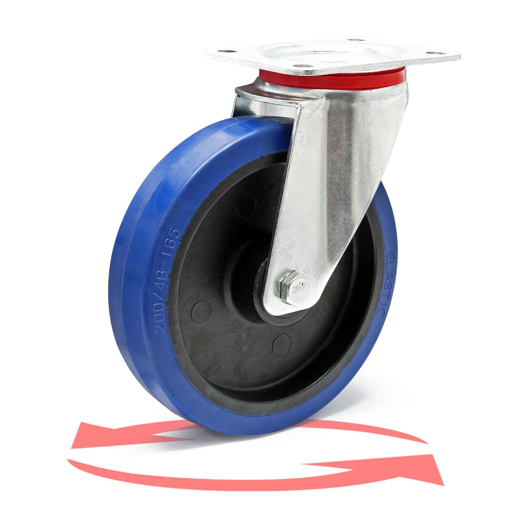 Wiltec Roulette pivotante en plastique – Ø 200 mm – Capacité de charge ...