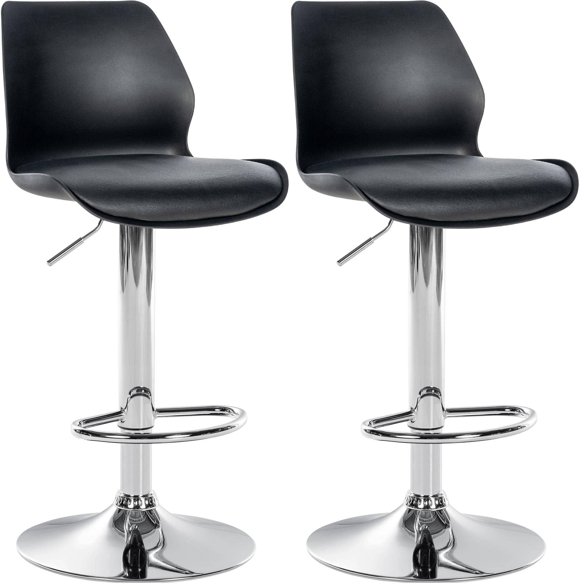 Lot de 2 tabourets de bar avec repose-pieds hauteur réglable pivotant ...