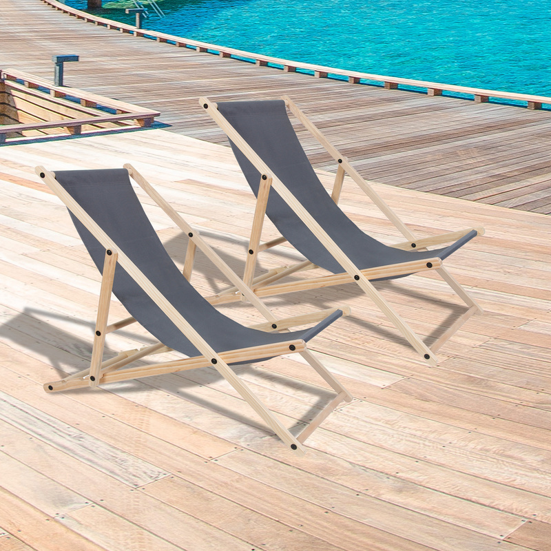 Sillón plegable silla de jardín de madera silla plegable larga silla de ...