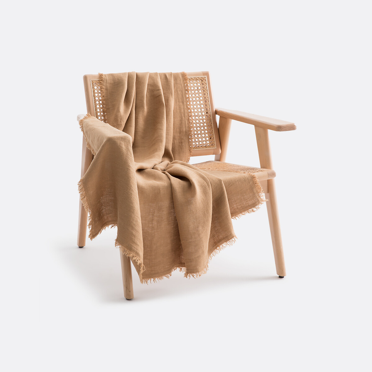 Plaid lin lavé, Linange - Havane - 180 x 250 cm | Leroy Merlin