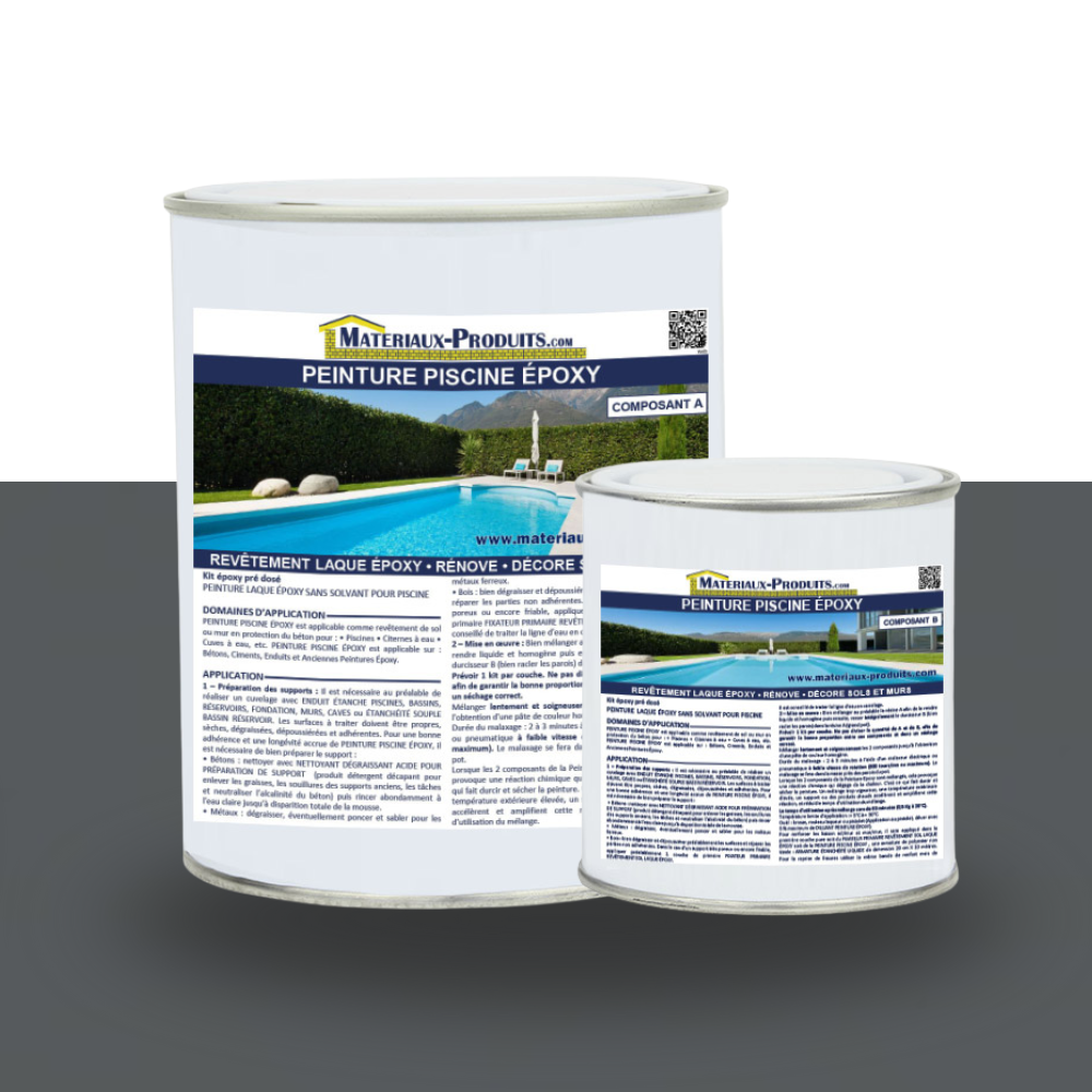 Peinture Piscine époxy Kit de 1 Kg Gris Ardoise RAL 7015 | Leroy Merlin