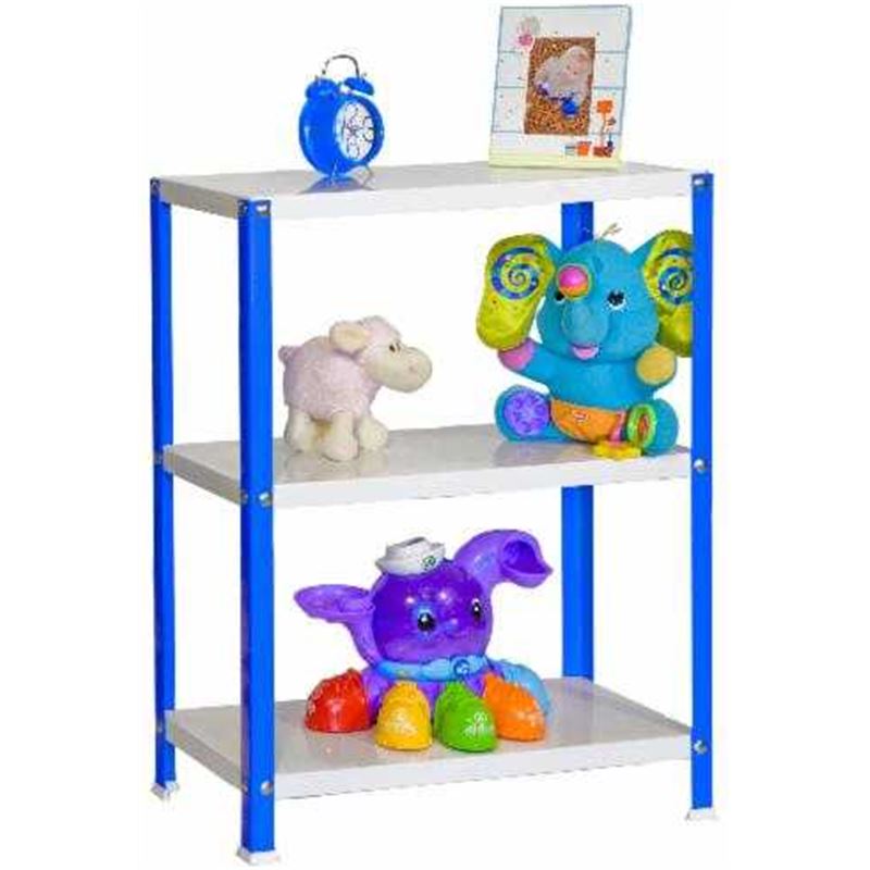 Étagère métallique sans vis SIMONHOME CLASSIC MINI 3/400 BLEU/BLANC ...
